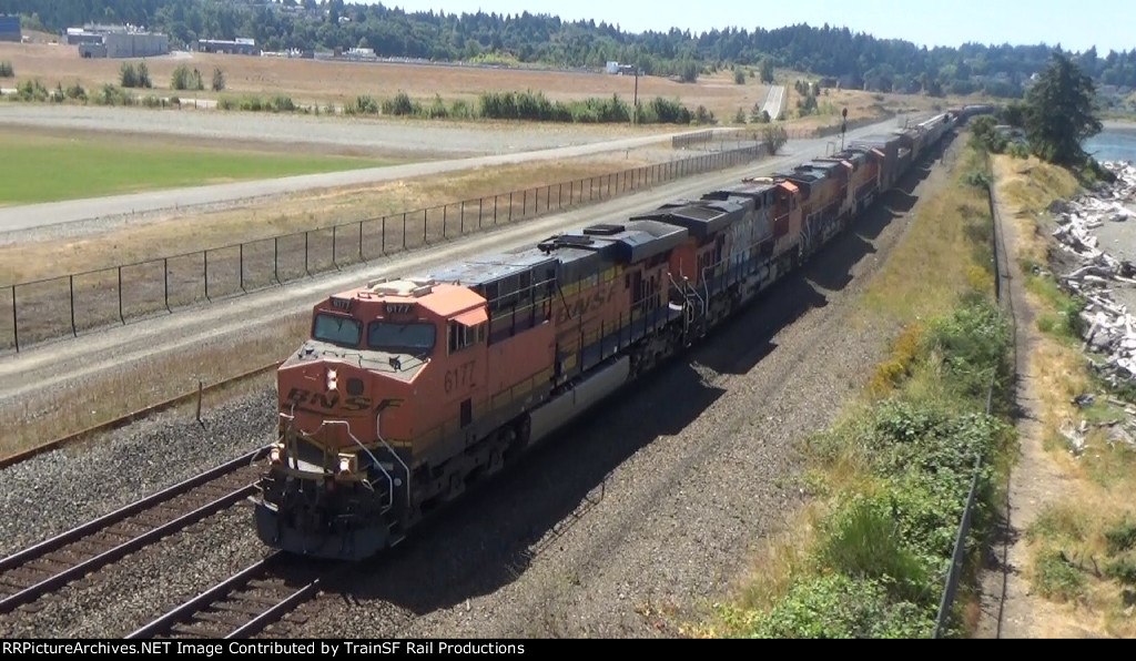 BNSF 6177 Leads a Manifest